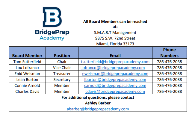 BridgePrep Academy-Osceola County - Governing Board Members ...
